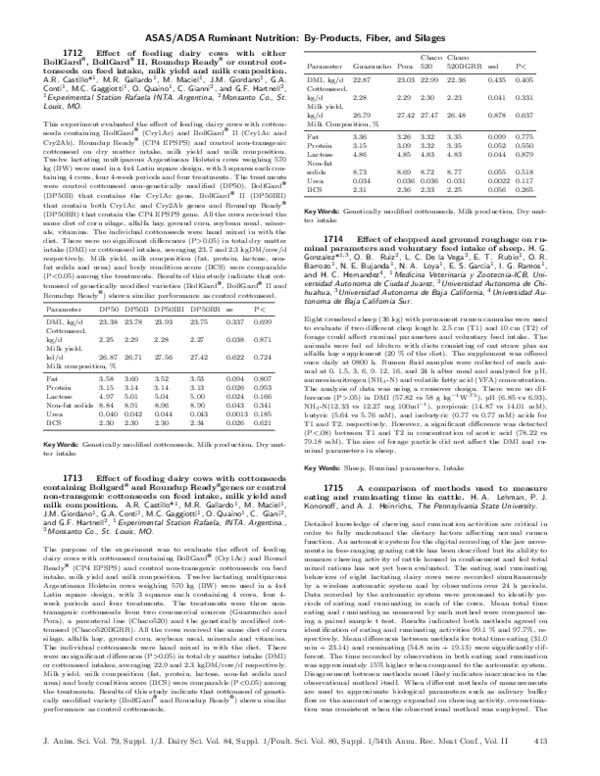 (PDF) ASAS/ADSA Ruminant Nutrition: By-Products, Fiber, and Silages