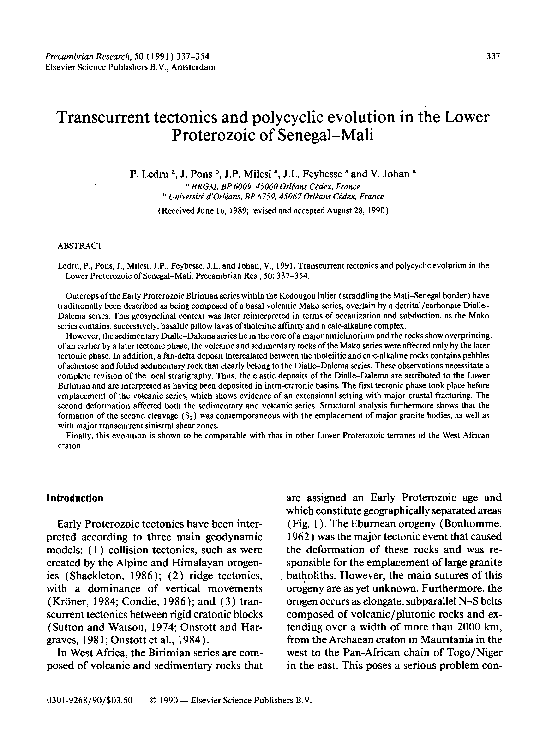 (PDF) Transcurrent tectonics and polycyclic evolution in the lower ...