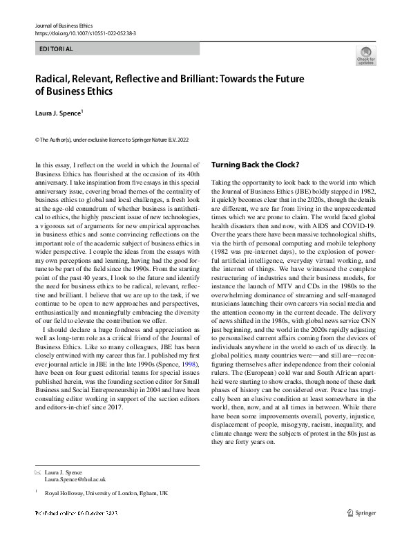 (PDF) Radical, Relevant, Reflective and Brilliant: Towards the Future ...