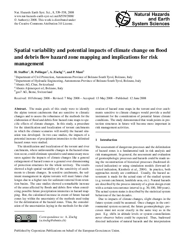 (PDF) Spatial variability and potential impacts of climate change on ...