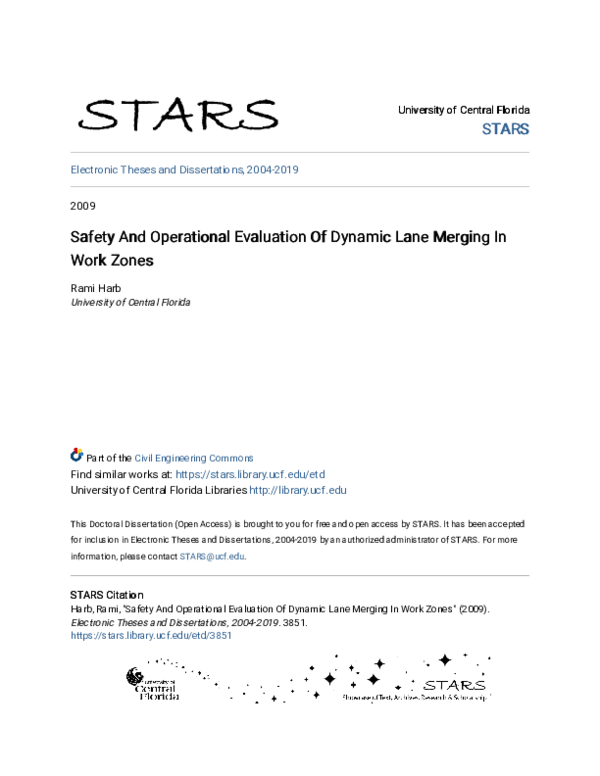 Pdf Safety And Operational Evaluation Of Dynamic Lane Merging In Work Zones