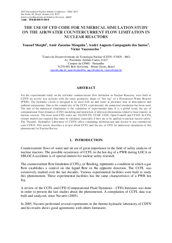 (PDF) The Use of CFD Code for Numerical Simulation Study on the Air/Water Countercurrent Flow ...