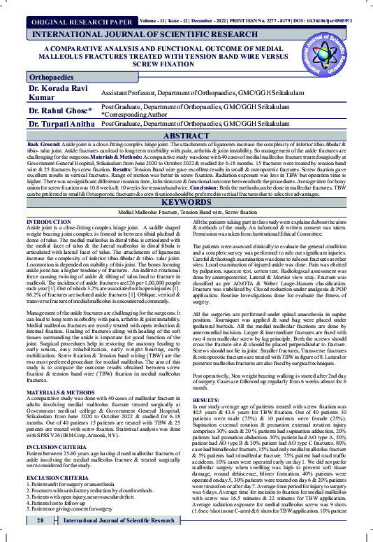 Pdf A Comparative Analysis And Functional Outcome Of Medial Malleolus