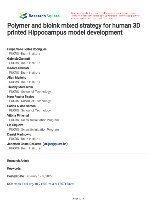 (PDF) Polymer and bioink mixed strategy for human 3D printed ...