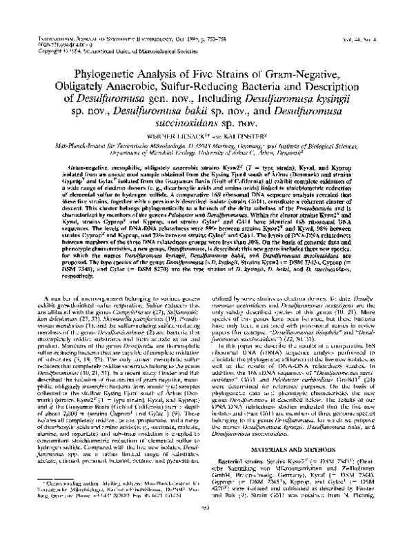 (PDF) Phylogenetic Analysis of Five Strains of Gram-Negative ...