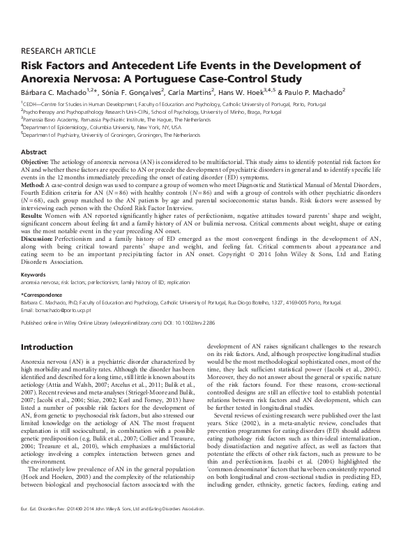 (PDF) Risk Factors and Antecedent Life Events in the Development of ...