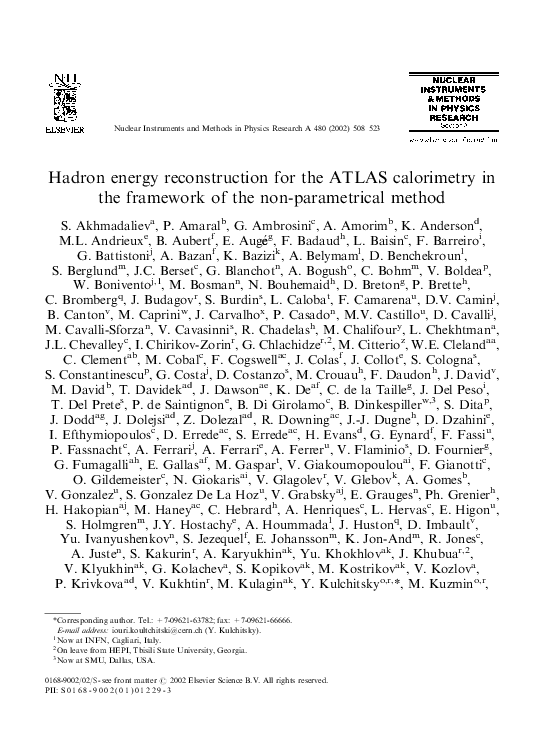 (PDF) Hadron energy reconstruction for the ATLAS calorimetry in the ...