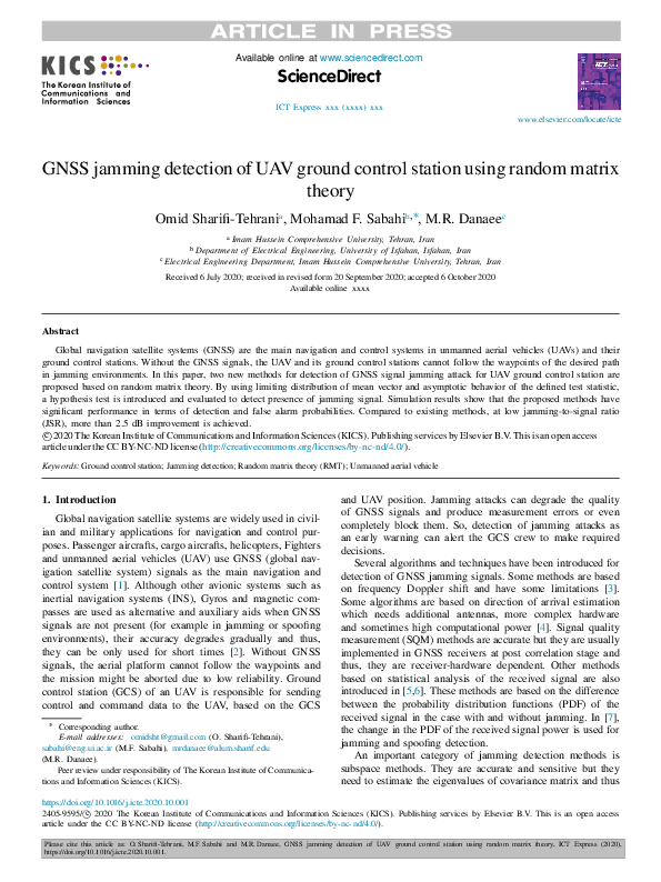 (PDF) GNSS jamming detection of UAV ground control station using random ...