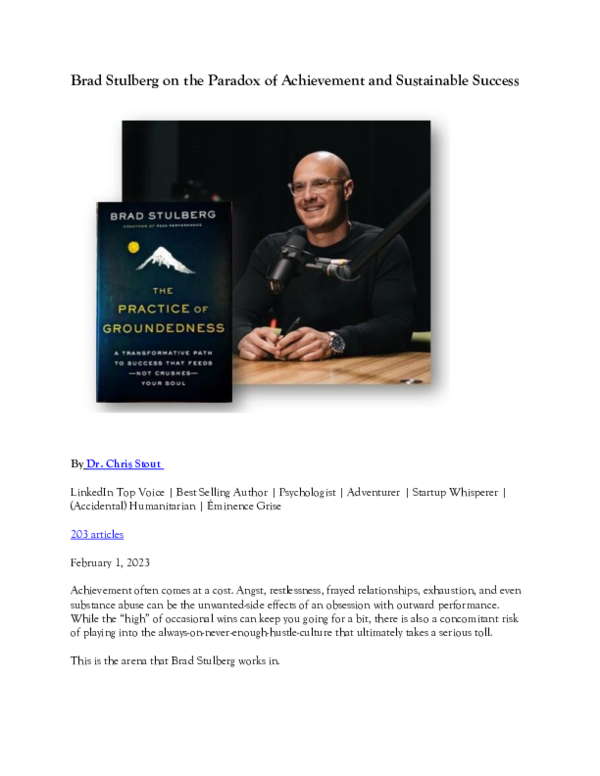 (PDF) Brad Stulberg on the Paradox of Achievement and Sustainable Success