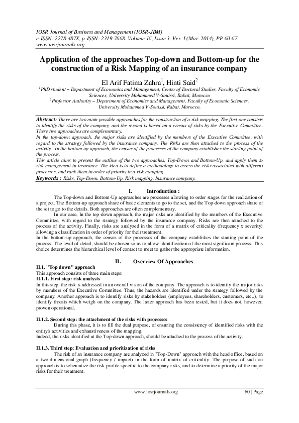 (PDF) Application of the approaches Top-down and Bottom-up for the ...