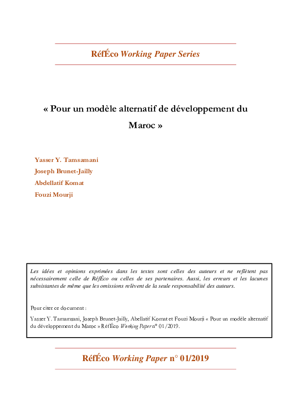 (PDF) An alternative development model for Morocco