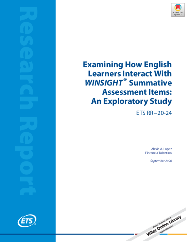 (PDF) Examining How English Learners Interact With WINSIGHT ® Summative ...