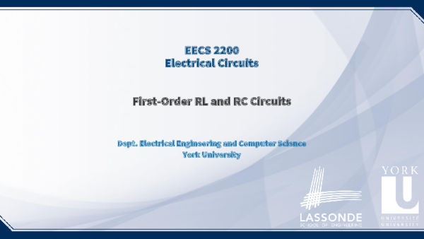 (PDF) First Order RL and RC Circuits