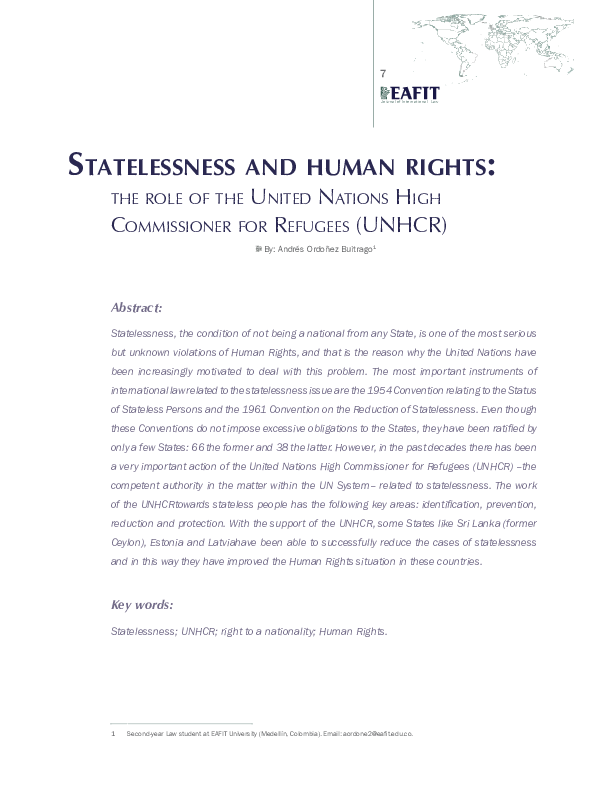 (PDF) Statelessness and human rights: the role of the United Nations ...