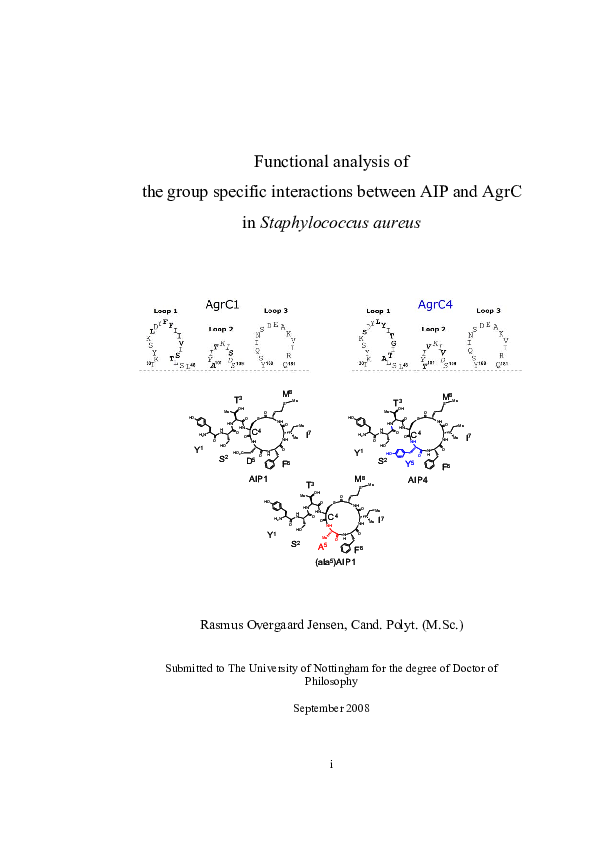 (PDF) Functional analysis of the group specific interactions between AIP and AgrC in ...