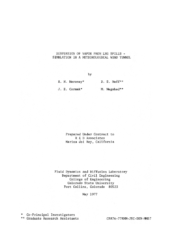 (PDF) Behavior of LNG vapor clouds: wind-tunnel tests on the modeling ...