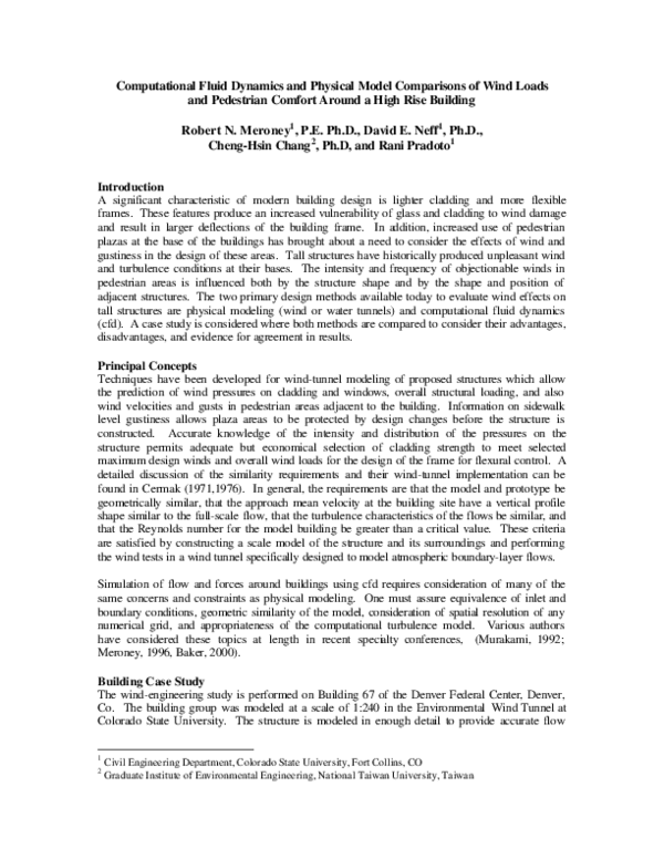 Pdf Computational Fluid Dynamics And Physical Model Comparisons Of