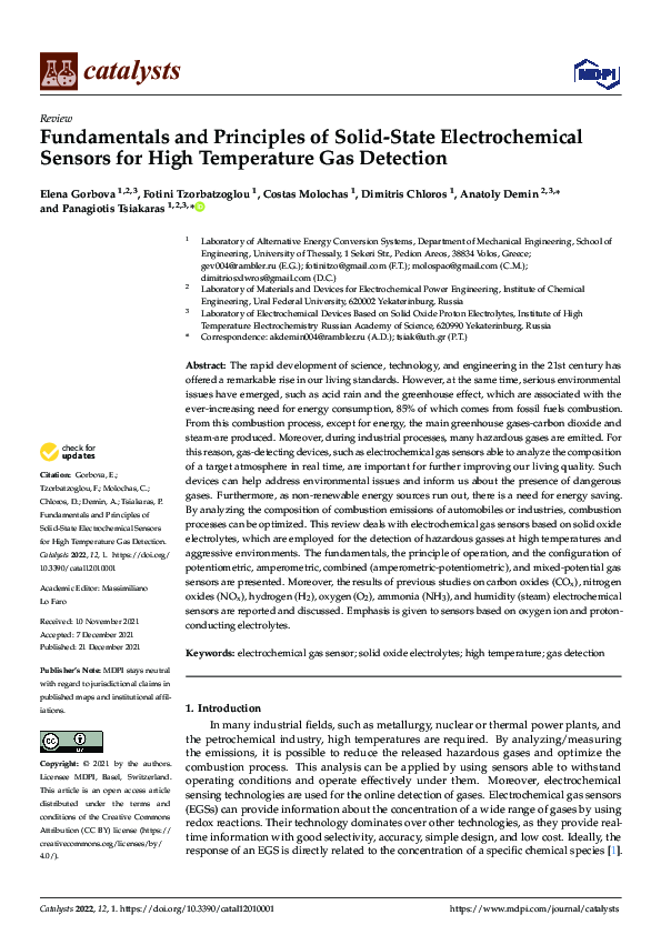 (PDF) Fundamentals and Principles of Solid-State Electrochemical Sensors for High Temperature ...
