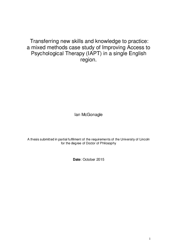 (PDF) Transferring new skills and knowledge to practice : a mixed methods case study of ...