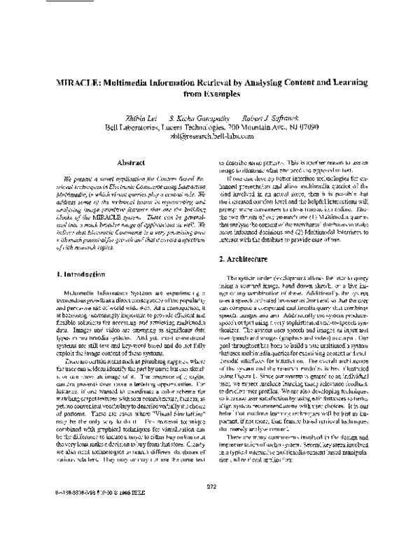 (PDF) MIRACLE: multimedia information retrieval by analysing content ...