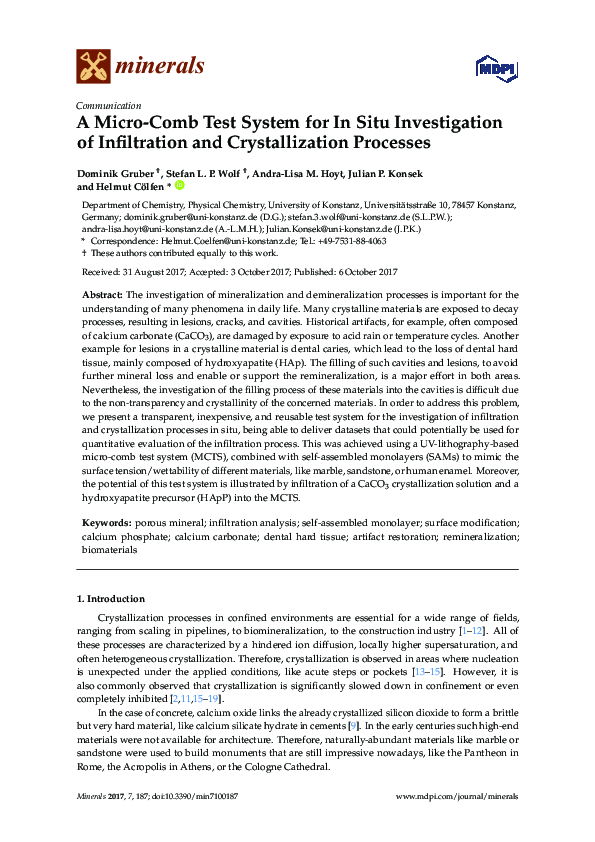 (PDF) A Micro-Comb Test System for In Situ Investigation of ...