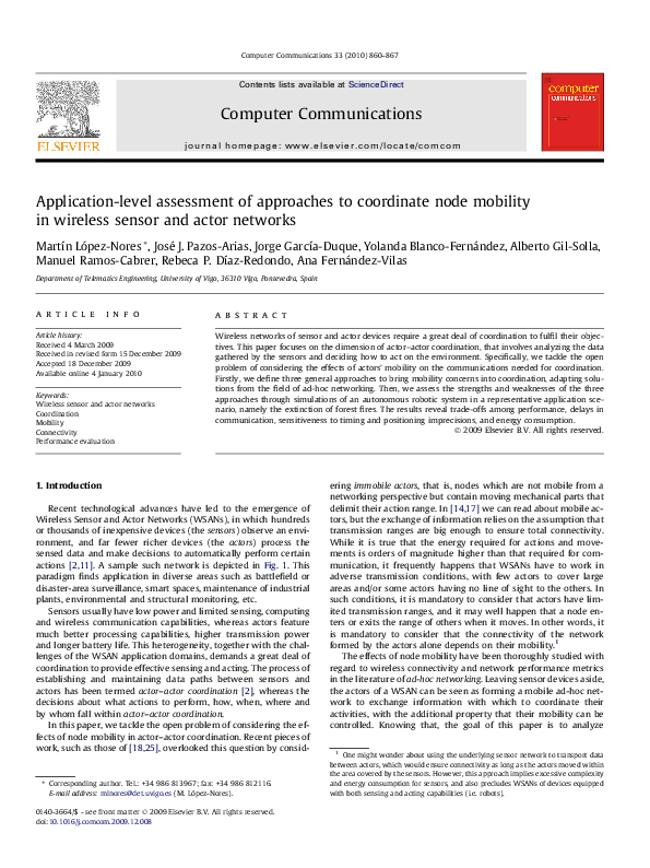 (PDF) Application-level assessment of approaches to coordinate node mobility in wireless sensor ...