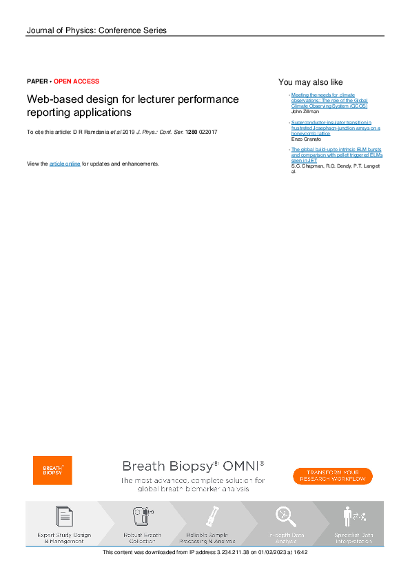 (PDF) Web-based design for lecturer performance reporting applications