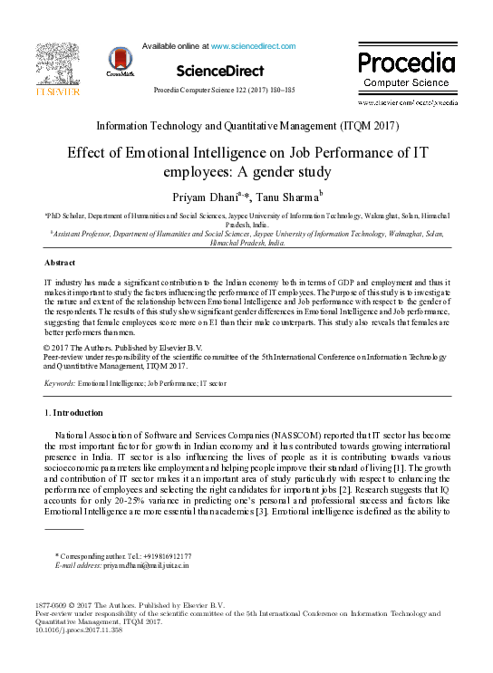 The Effect of Emotional Intelligence on Job Performance and Turnover ...