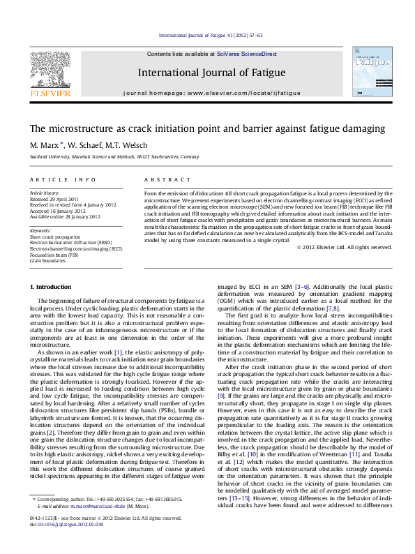 (PDF) The microstructure as crack initiation point and barrier against ...