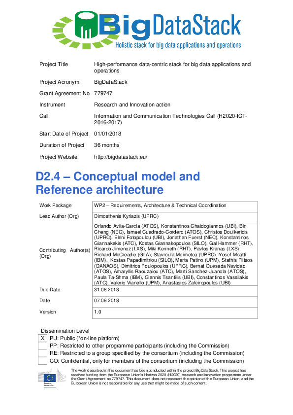 (PDF) BigDataStack - D2.4 Conceptual model and Reference architecture