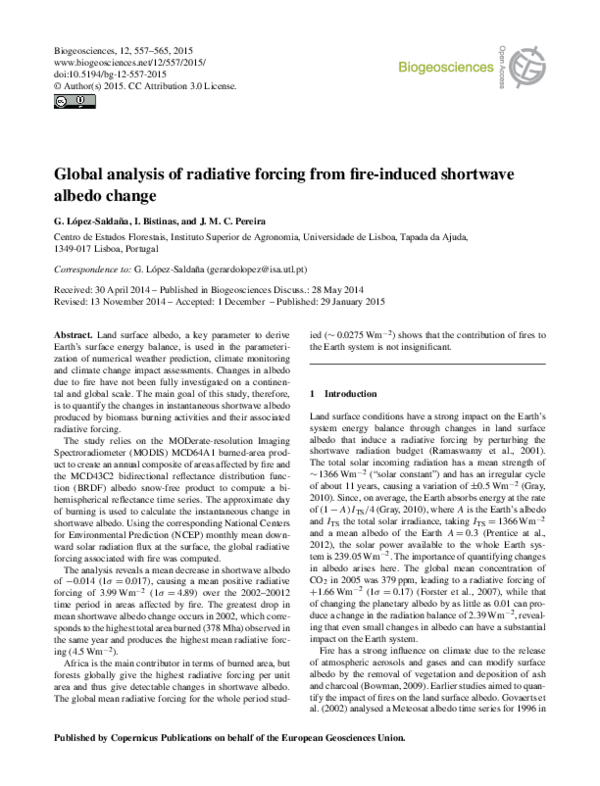 (PDF) Global analysis of radiative forcing from fire-induced shortwave ...