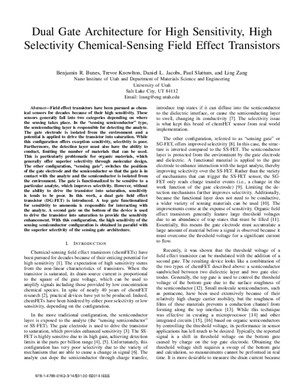 (PDF) Dual gate architecture for high sensitivity, high selectivity ...