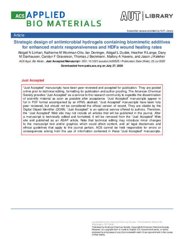 (PDF) Strategic Design of Antimicrobial Hydrogels Containing Biomimetic ...