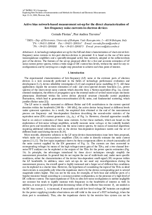(PDF) Active bias network-based measurement set-up for the direct characterization of low ...