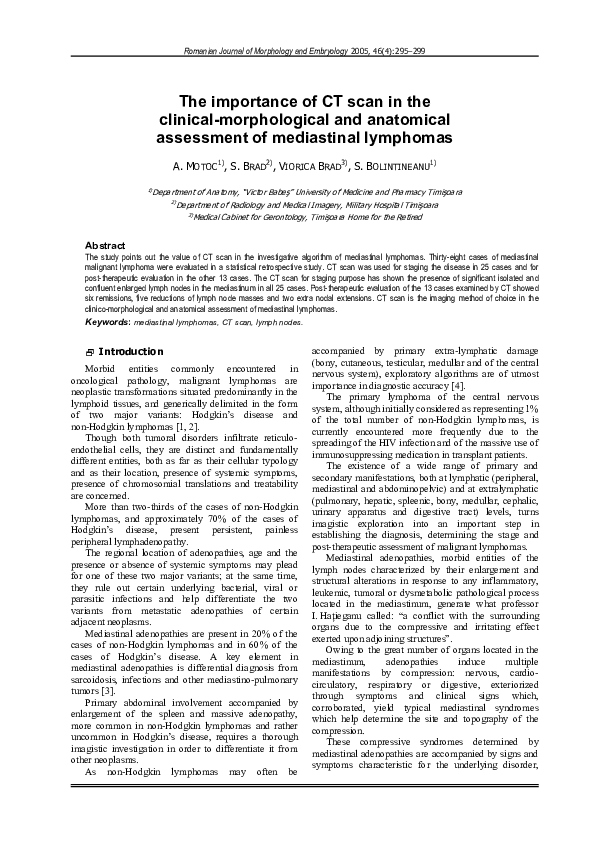 (PDF) The importance of CT scan in the clinical-morphological and ...