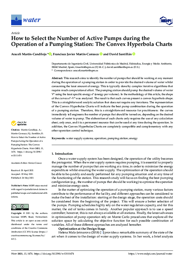 (PDF) How to Select the Number of Active Pumps during the Operation of ...