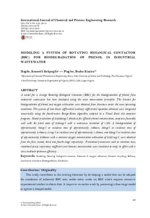 (PDF) Modeling a System of Rotating Biological Contactor (RBC) for ...