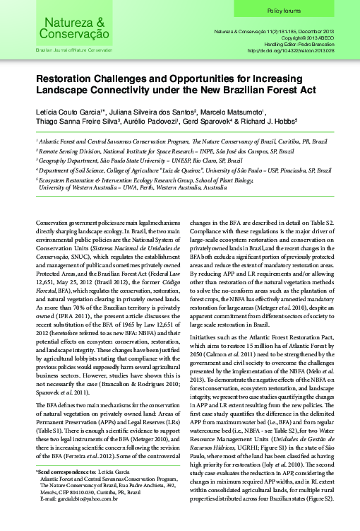 (PDF) Restoration Challenges and Opportunities for Increasing Landscape ...