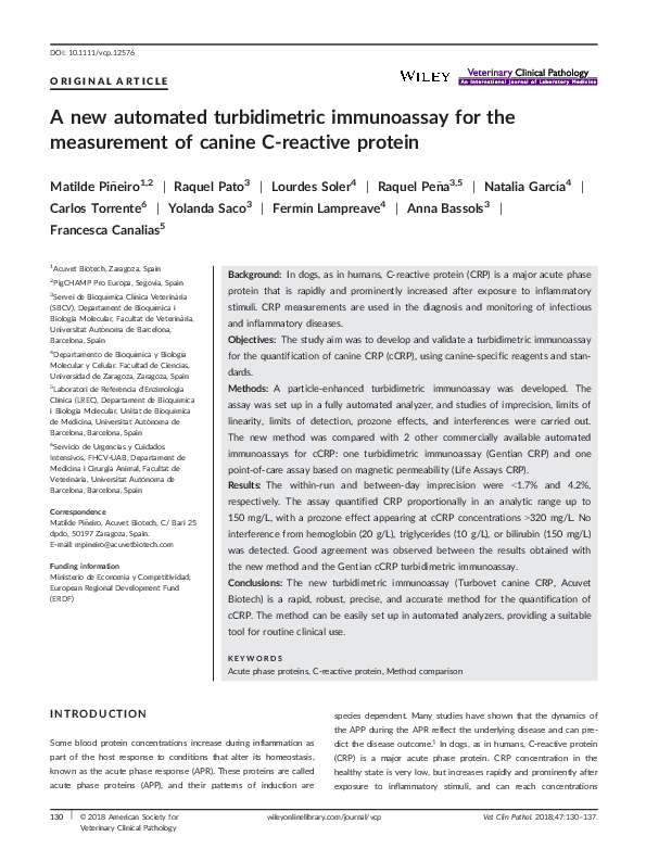(PDF) A new automated turbidimetric immunoassay for the measurement of ...