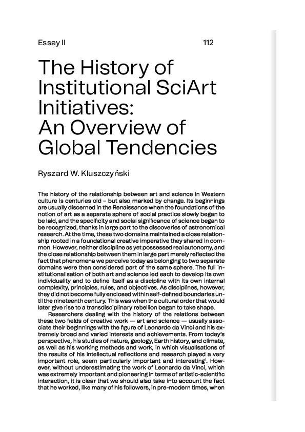 (PDF) The History of Institutional SciArt Initiatives