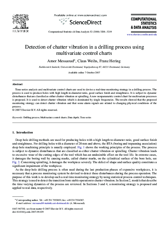Pdf Detection Of Chatter Vibration In A Drilling Process Using Multivariate Control Charts
