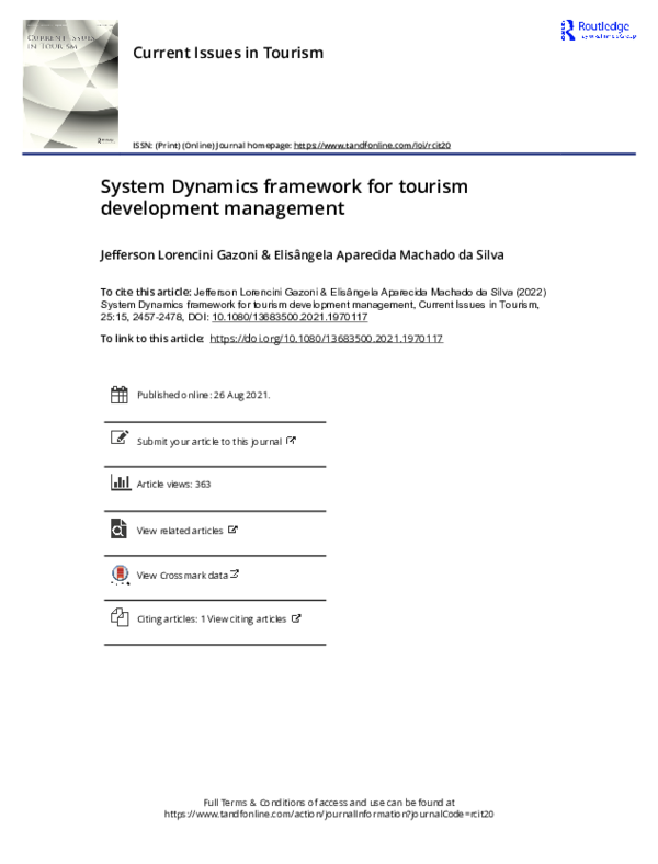 (PDF) System Dynamics framework for tourism development management