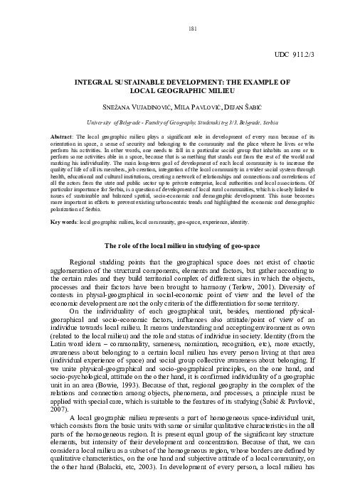 (PDF) Integral sustainable development: The example of local geographic ...