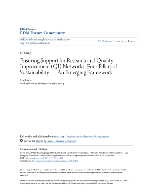 (PDF) Four Pillars of Sustainability — An Emerging Framework