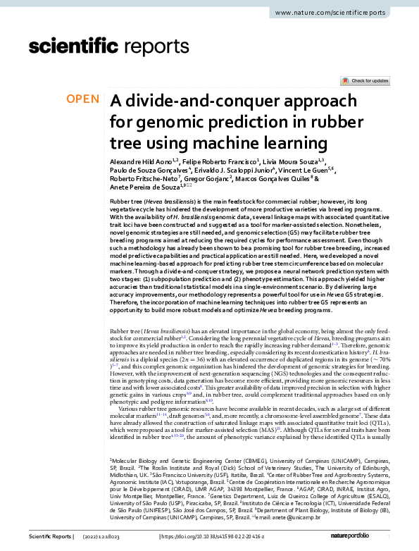 Pdf A Divide And Conquer Approach For Genomic Prediction In Rubber Tree Using Machine Learning