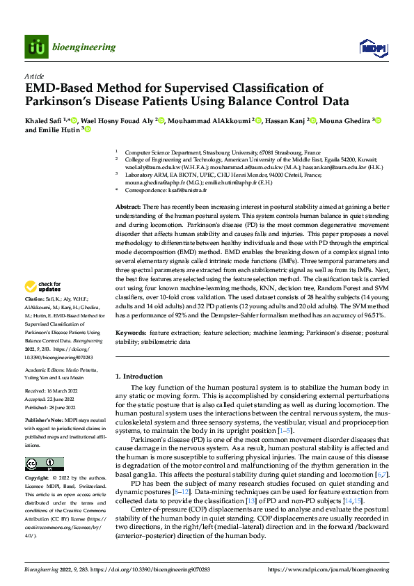 (PDF) EMD-Based Method for Supervised Classification of Parkinson’s Disease Patients Using ...