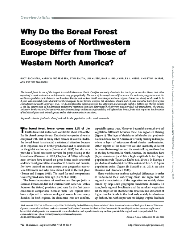 (PDF) Why Do the Boreal Forest Ecosystems of Northwestern Europe Differ ...