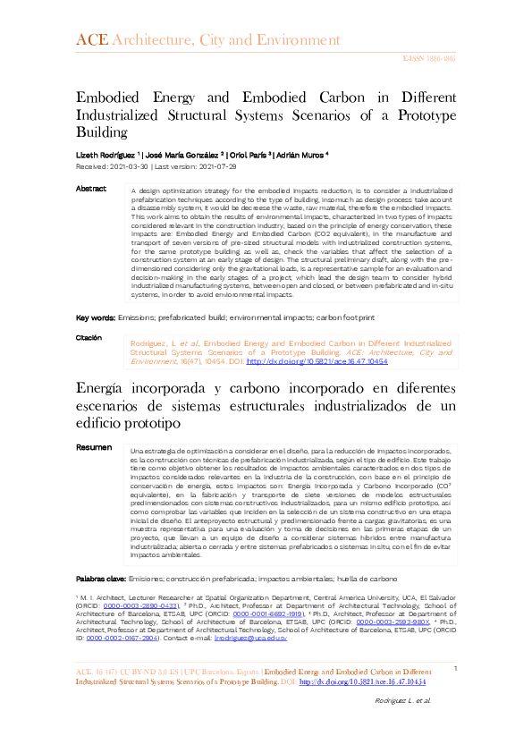 (PDF) Embodied Energy and Embodied Carbon in Different Industrialized ...
