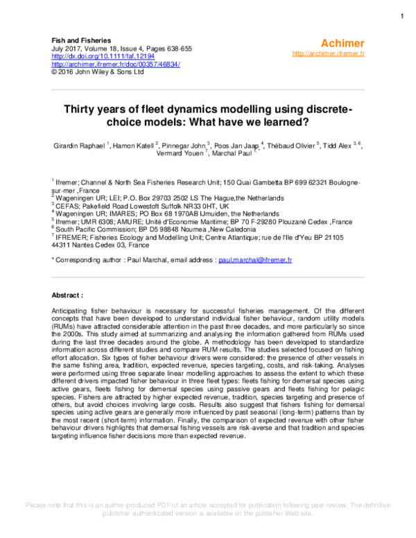 (PDF) Thirty years of fleet dynamics modelling using discrete-choice models: What have we learned?