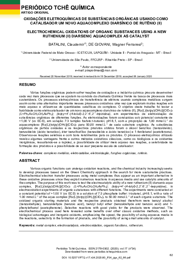 (PDF) Electrochemical Oxidations of Organic Substances Using a New ...